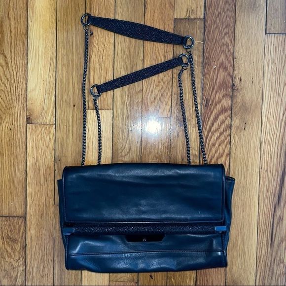Halston Heritage | Bags | Halston Heritage Leather Black Shoulder Bag ...